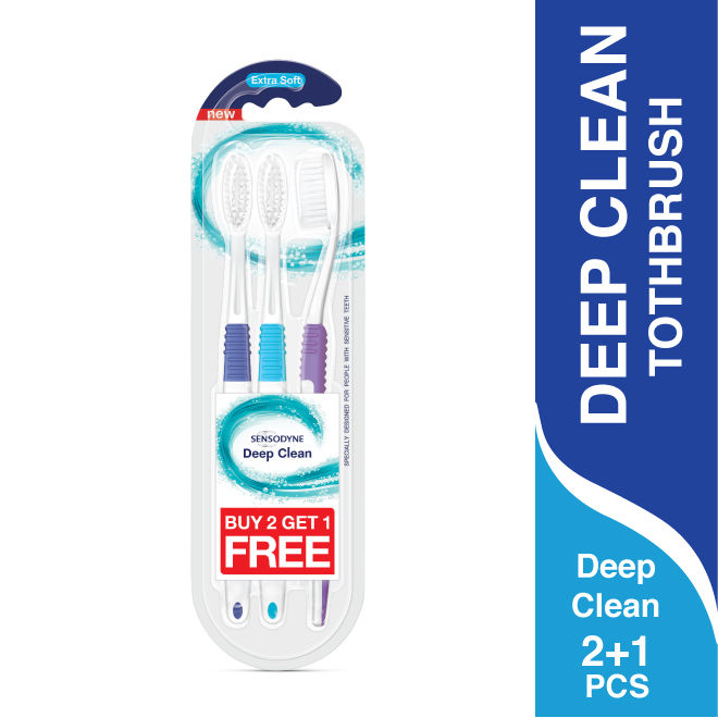 Sensodyne Deep Clean Family Toothbrush Pack (2+1) | Daraz.com.bd