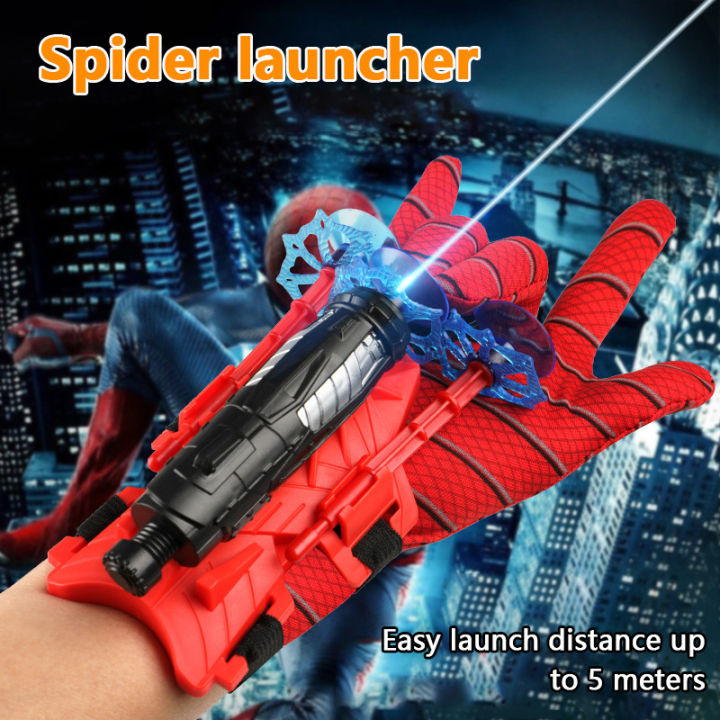 Spiderman Figure Toy Kids Plastic Cosplay Glove Launcher Set Hero ...