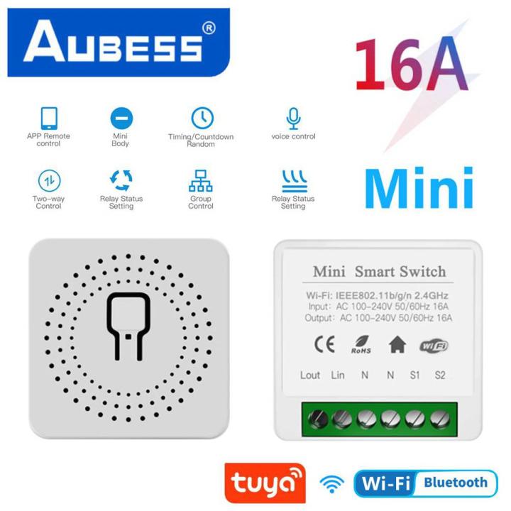 （New）Aube Tuya MINI Wifi mart witch 16A upporte 2-way control Timer ...