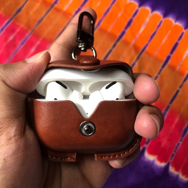 AirPods Pro Magnet Leather PU Case with Hook For apple Air Pods Pro ...