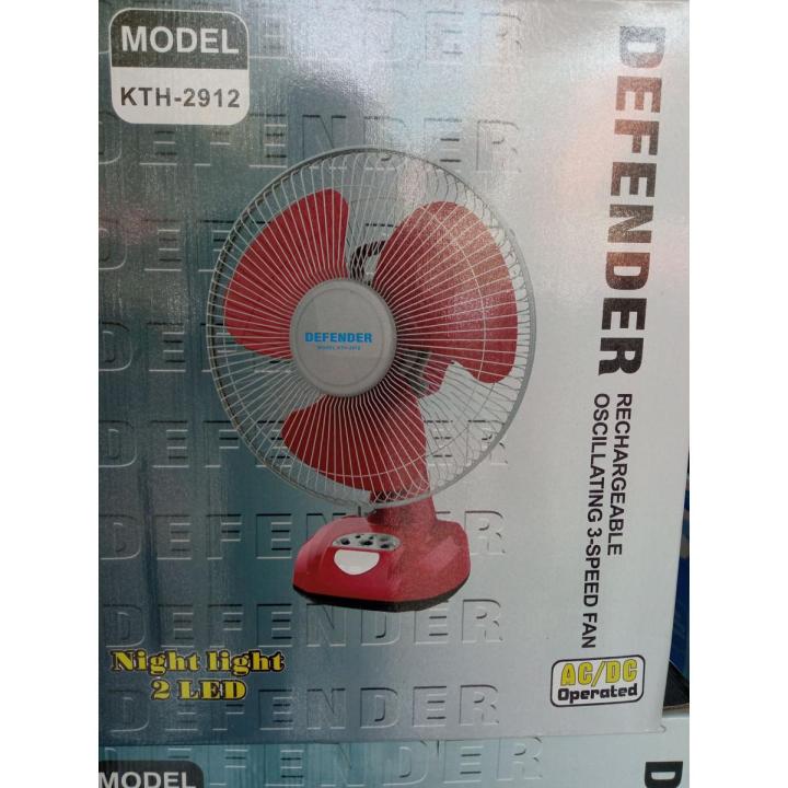 defender and Kennede 12" Rechargeable AC/DC Fan 12" | Daraz.com.bd