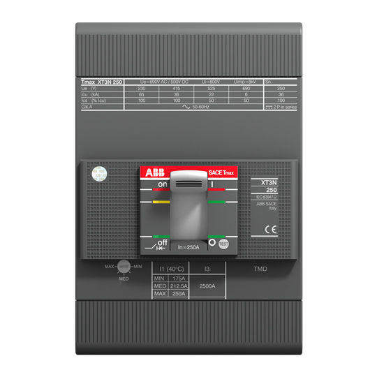 ABB Italy MCCB 200A 36kA Moulded Case Circuit Breaker XT3N 250 TMD 200-2000 3p F F ...