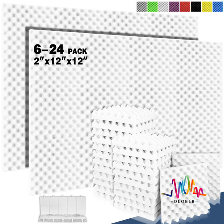 6/12/24 Pcs Sound Proof Egg Crate Foam Sound Proofing Foam Padding ...