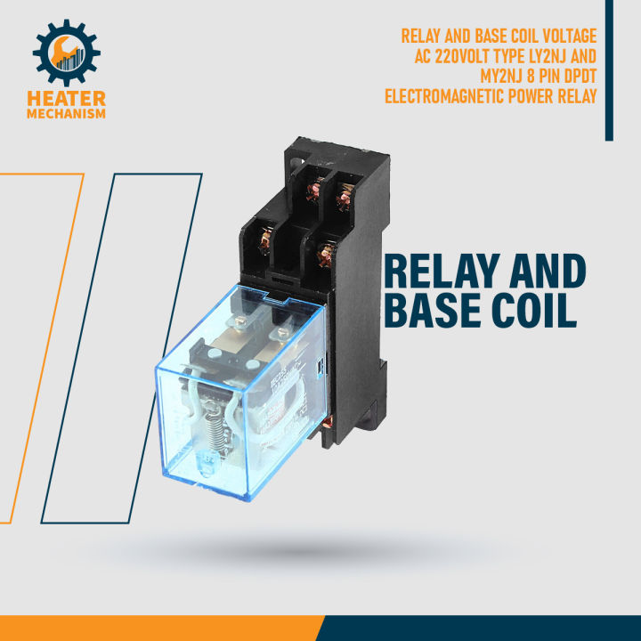 Relay and Base Coil Voltage AC 220Volt MY2NJ 14 Pin or 8 Pin DPDT ...