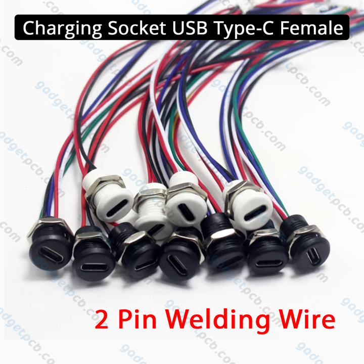 USB Type-C Charging Female Socket Type-C Waterproof Female Connector ...