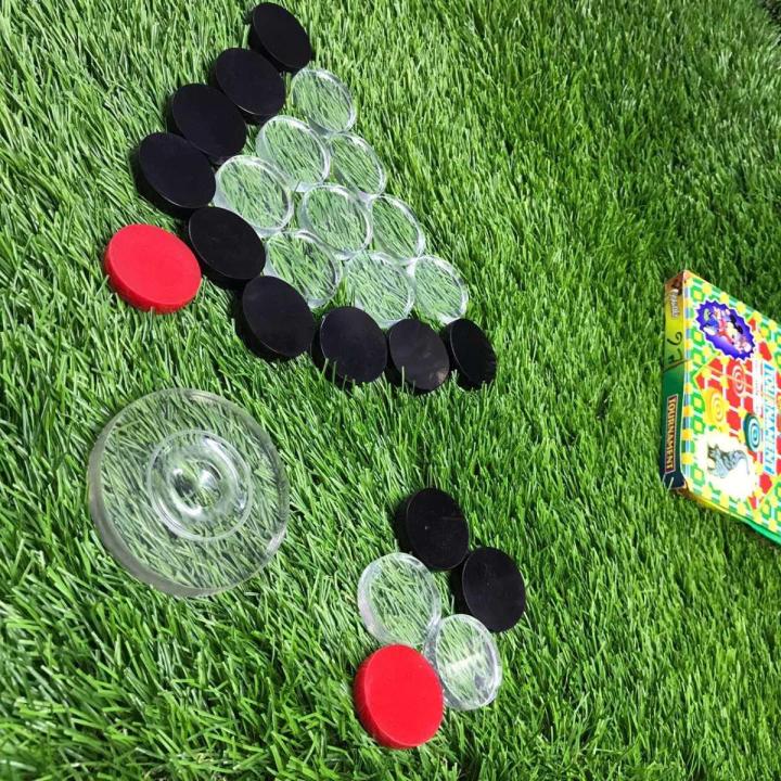 Indian 8mm Carrom Coin with stricker . 5 pcs guti extra (2 white, 2 ...