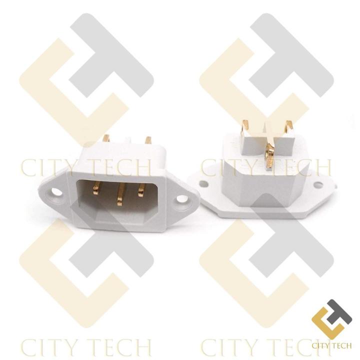 WHITE COLOR IEC C14 Plug Socket Panel Mount Plug Adapters Power ...