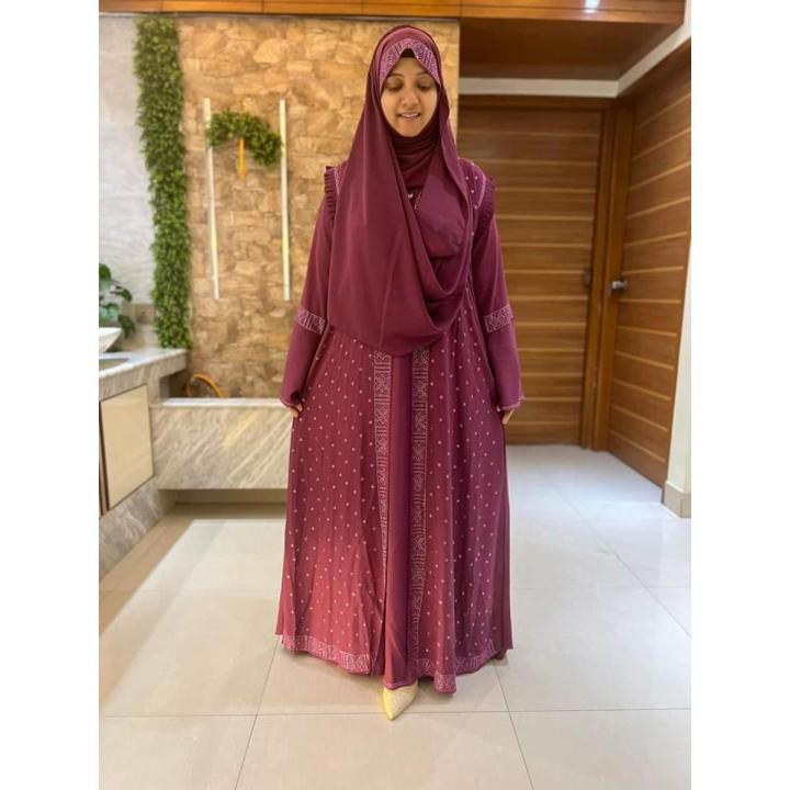 Dubai Cherry Borka With Hijab For Women | Daraz.com.bd