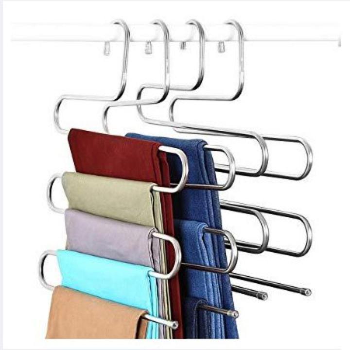 5 layers S Shape MultiFunctional Clothes Hangers Pants Storage Hangers ...