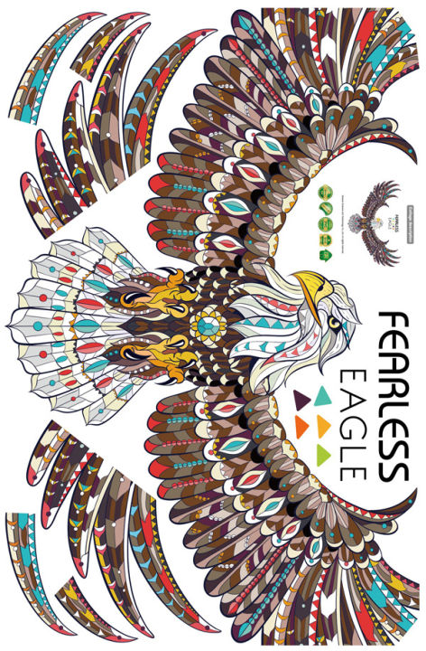 Fearless Eagle Wall Sticker Living Motors Room Wall Art Decals DIY ...