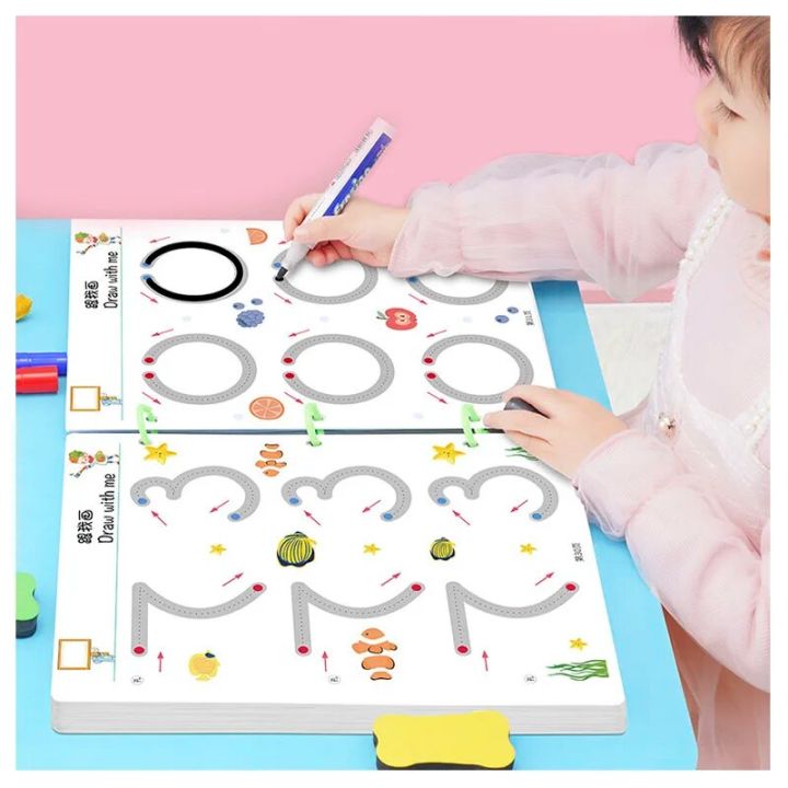 Children Montessori Drawing Toys Pen Control Training Color Shape Math ...