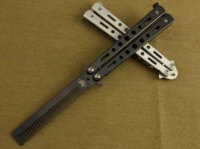 Butterfly Training Outdoor Self Defense All Steel Folding Practice Comb ...