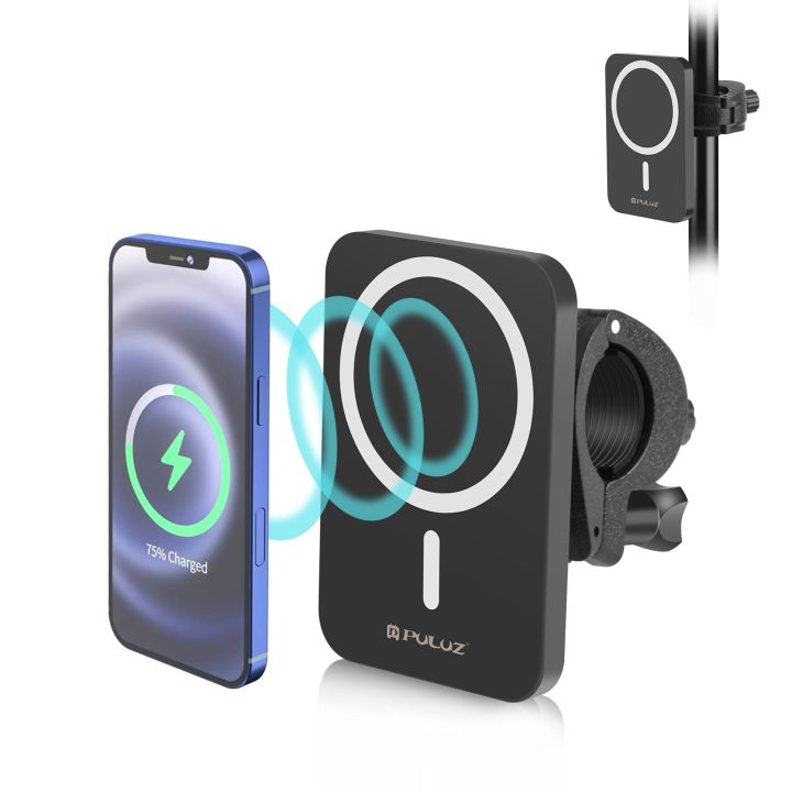 New- PULUZ 15W Magnetic Qi Wireless Charger Vlogging Phone Clamp Holder ...
