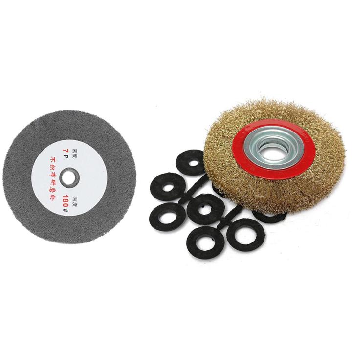 1 Pcs 180 Grit Fiber Wheel Polishing Buffing Disc & 1 Set 8 Inch 200mm ...