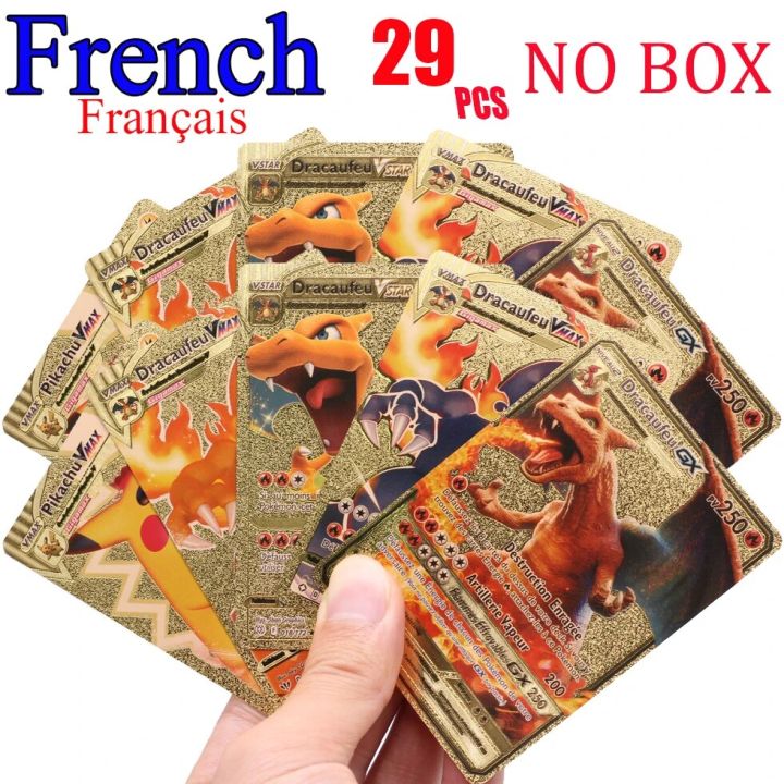 French Pokemon Cards Gold Vmax GX Energy Card Charizard Pikachu Rare ...