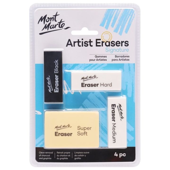 Mont Marte Artists Eraser pack 4 pcs | includes a jumbo super soft ...