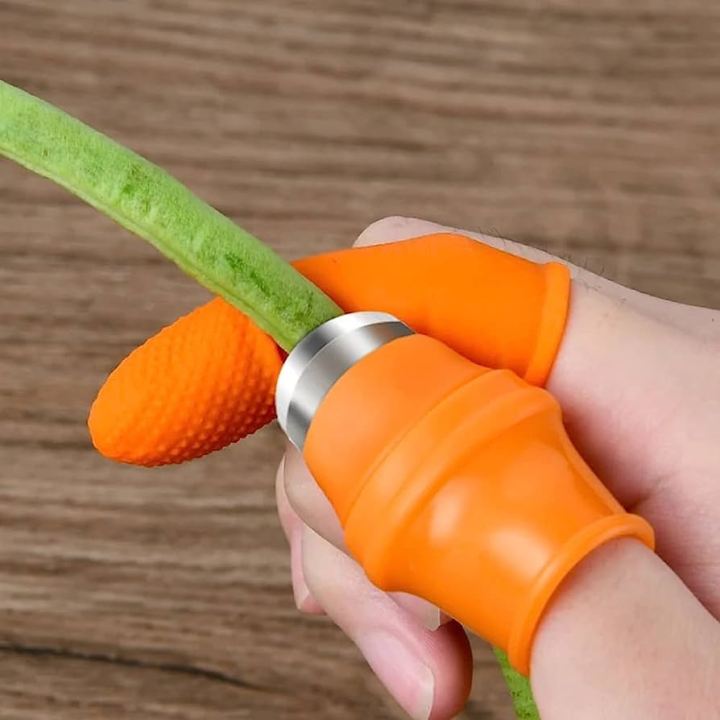Silicone Vegetable And Fruits Thumb Cutter Finger cutter 5 in 1 | Daraz ...