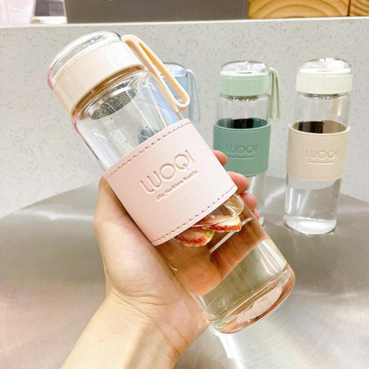 Glass Drinking water Bottle Heat Resistant Glass Bottle With Screw Lid Filter Net Easy To Carry ...