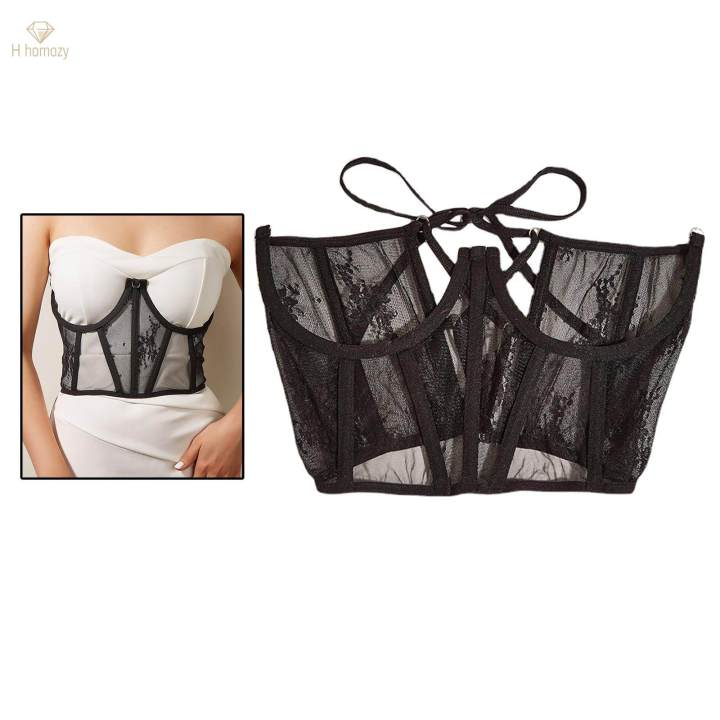Lace Corset Belt Decorative Boned Fashion Tie Back Corset Wide Belt ...