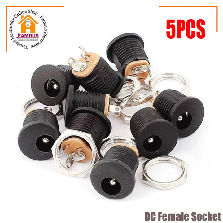 5Pcs- DC022 DC-022 ROUND Panel Mount Female 2.1mm 3 Pin 5.5x2.1mm 5V ...