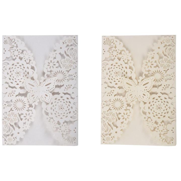 20Pcs Delicate Carved Butterflies Romantic Wedding Party Invitation ...