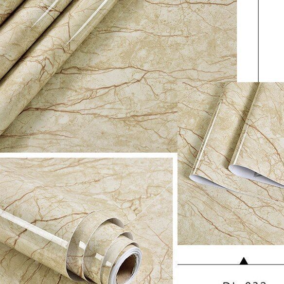 Marble Pattern Stickers 200x60CM Self Adhesive Waterproof Kitchen ...
