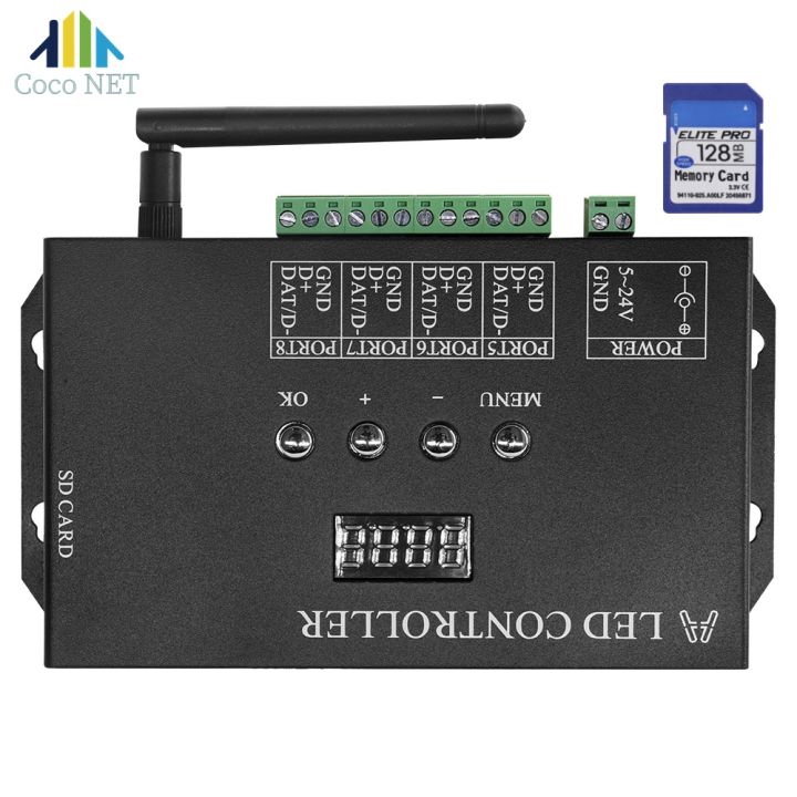 Artnet/DMX To SPI LED pixel controller With SD Card H807SA H807SBWifi 8/4Port For WS2811 WS2812 ...