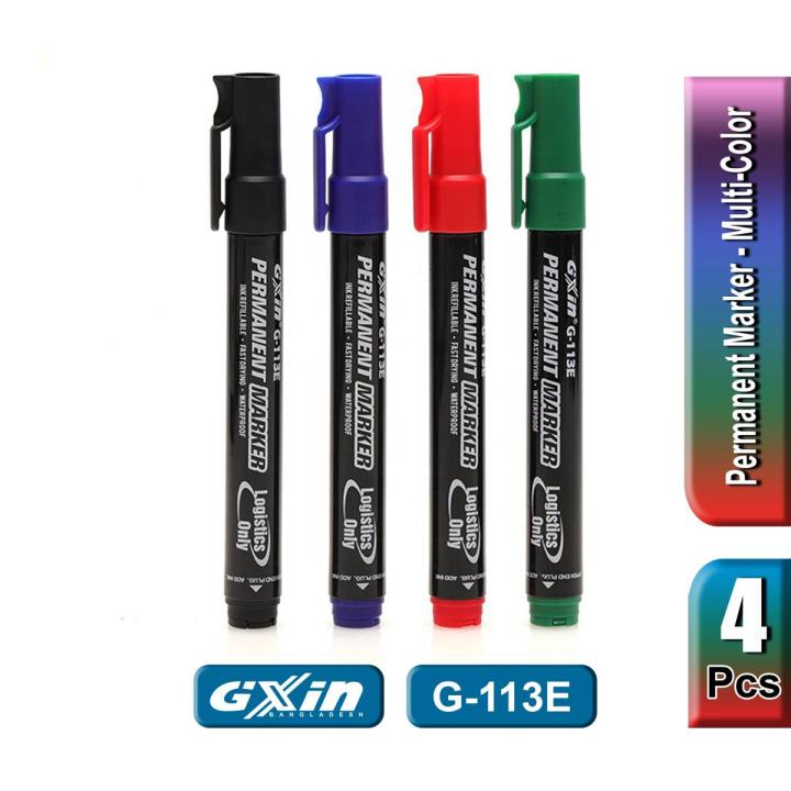 GXin G-113E Multi-Color Refillable Permanent Marker - 4 Pieces | Daraz ...