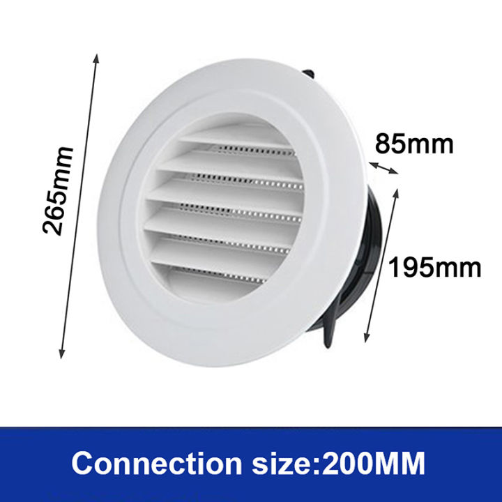 Exterior Wall Air Vent Grille Plastic Round Air Exhaust Vent Grille ...