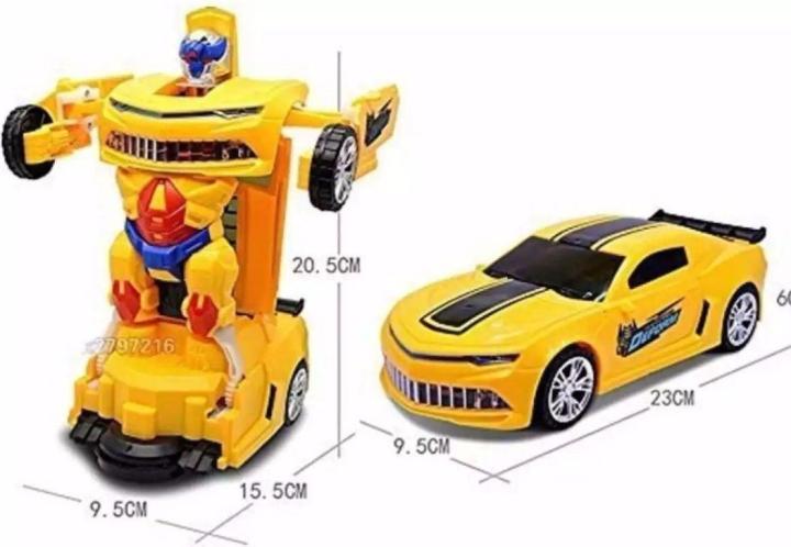 Plastic Transformer Robot Toy Car - Yellow | Daraz.com.bd