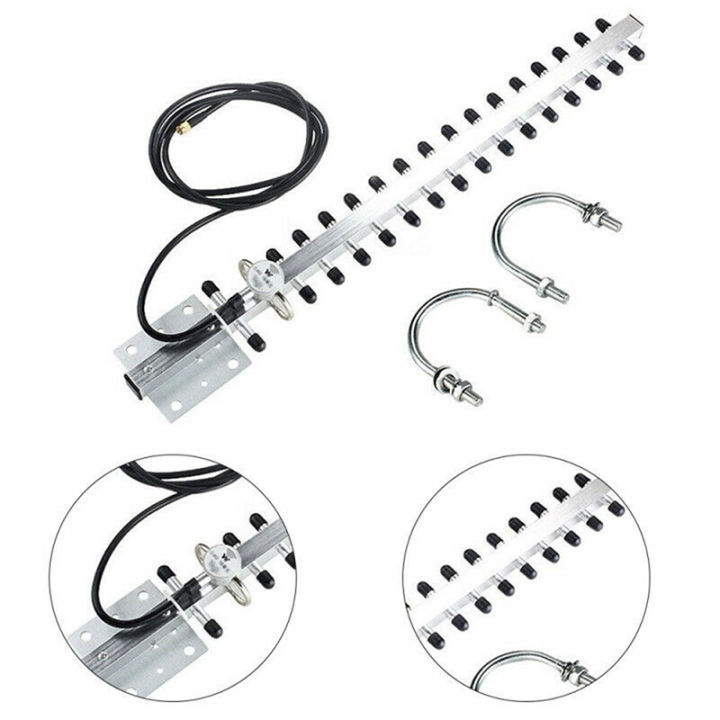 RP-SMA 2.4GHz 25dBi Directional Outdoor Wireless Yagi Antenna WiFi ...