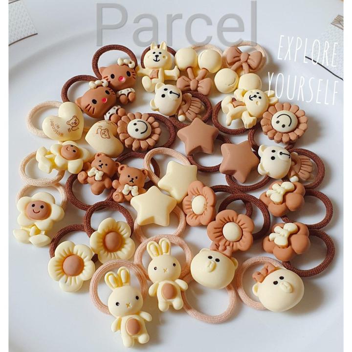 Girls Elastic Hair Band/Cartoon Hair Band (10 Pieces/Set) | Daraz.com.bd