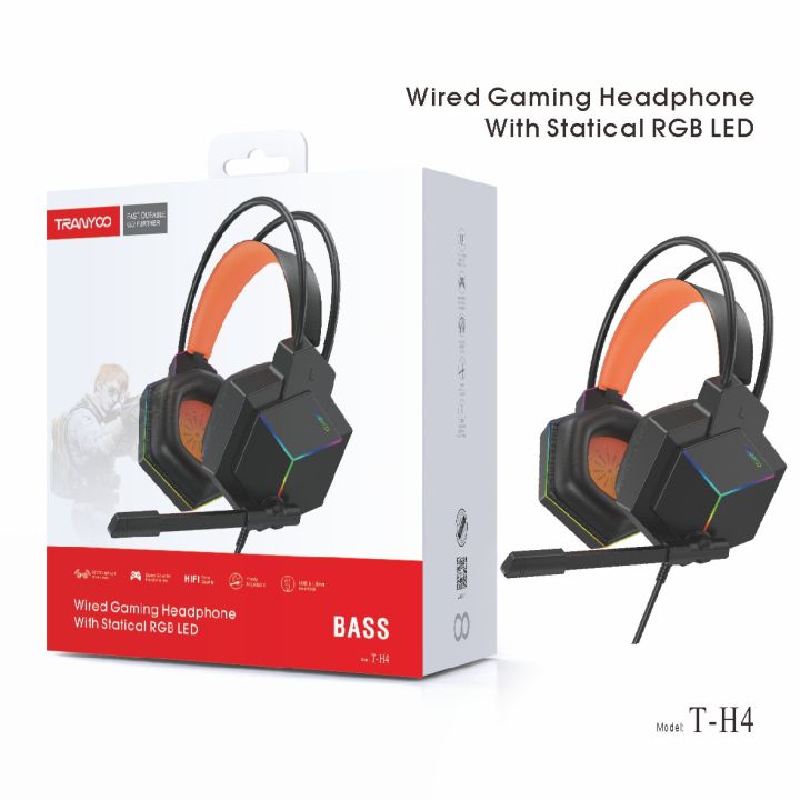 TRANYOO T-H4 For PC / MAC / Mobile Wired Gaming Headset Stereo Sound ...