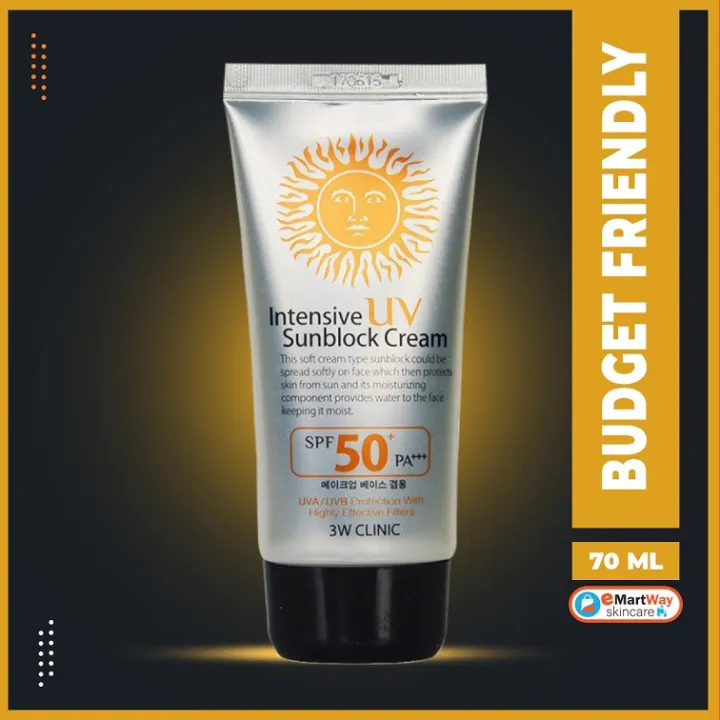 3W Clinic Intensive UV Sunblock Cream-SPF50+ PA+++ 70ml | Daraz.com.bd