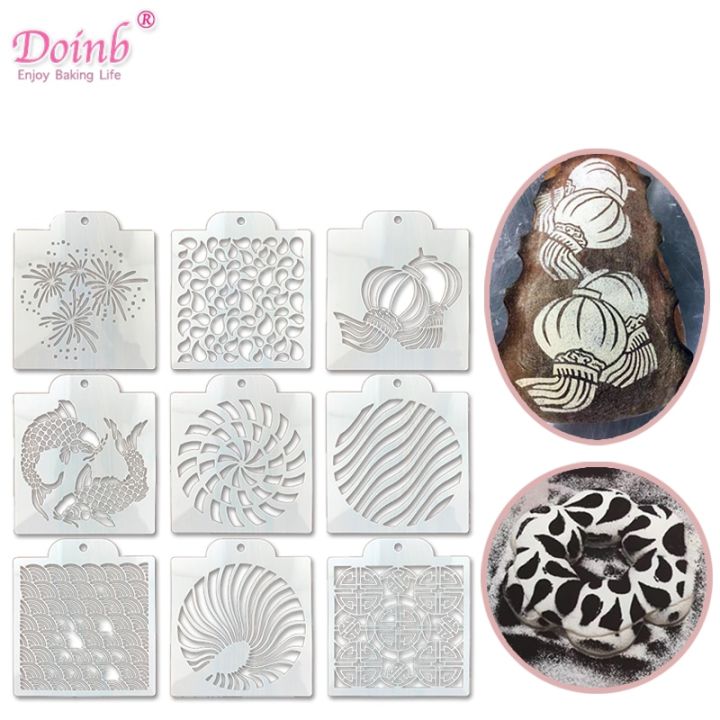 【happy one】20*20cm DIY Pattern Toast Bread Stencil Pad Cake Decoration ...