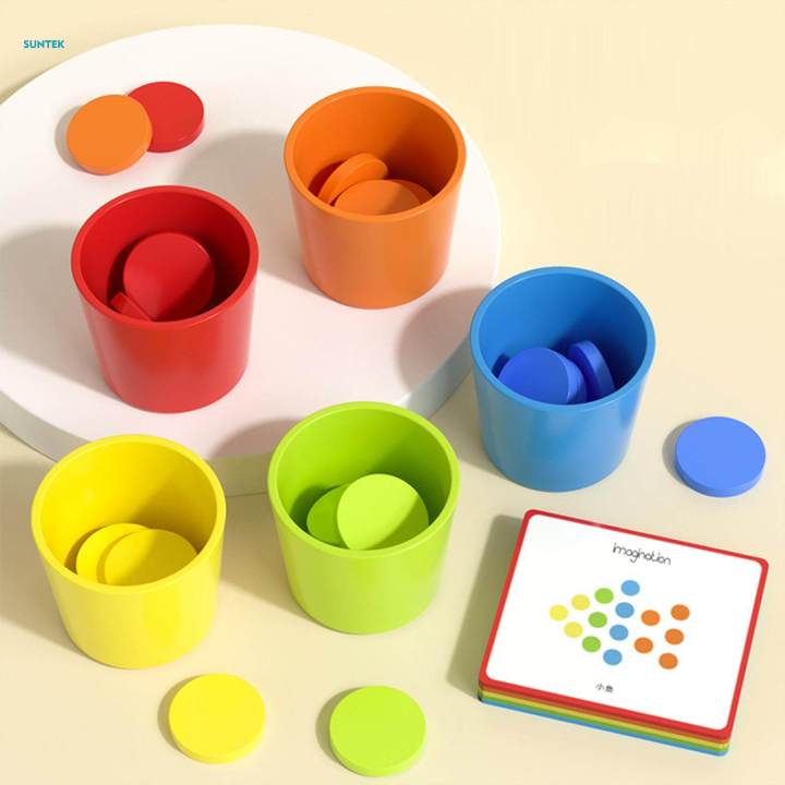 Color Matching and Sorting Rainbow Chips Counting Hand Eye Coordination ...
