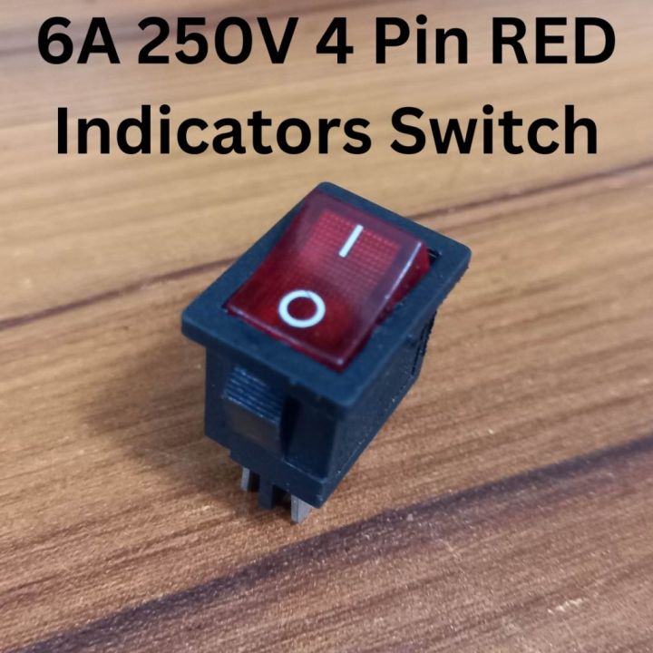 2 Ps Rocker switch 6A 250V SPDT 4 PIN Red LED | Daraz.com.bd