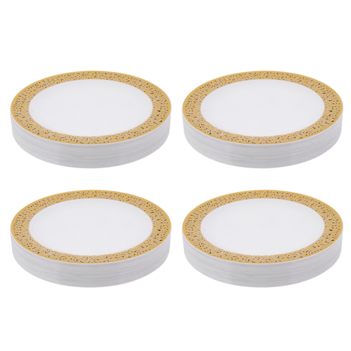 Gold Disposable Plastic Plates -Lace Design Plastic Plates,Gold Lace ...
