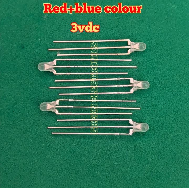 5pcs 2colour red blue 3mm led | Daraz.com.bd