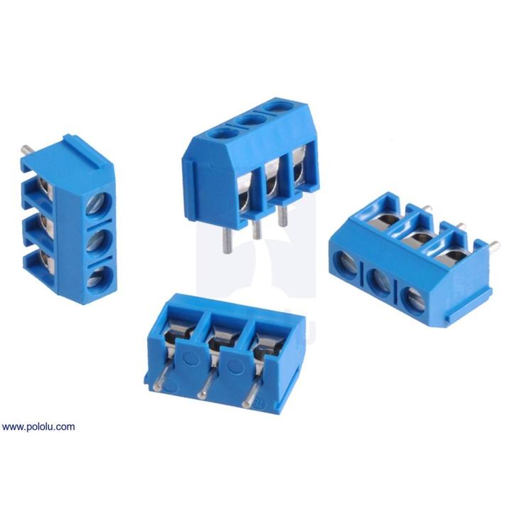 5Pcs- 3Pin BLUE Color KF301-3P 3 Pin Plug-In PCB Mount Straight Screws ...
