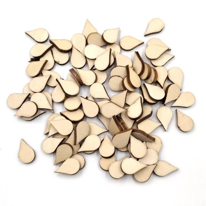 15-100mm Wooden Shape Cutouts Wood Water Drop Shape Discs Slices Wood ...
