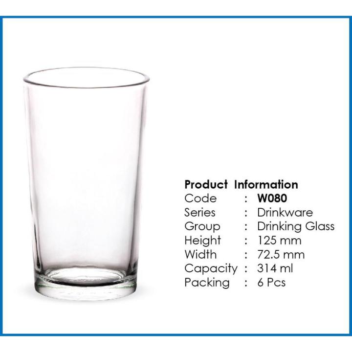 Crystal Clear Drinking Glass Set (6 Pieces) Olila W080 - Glass | Daraz ...