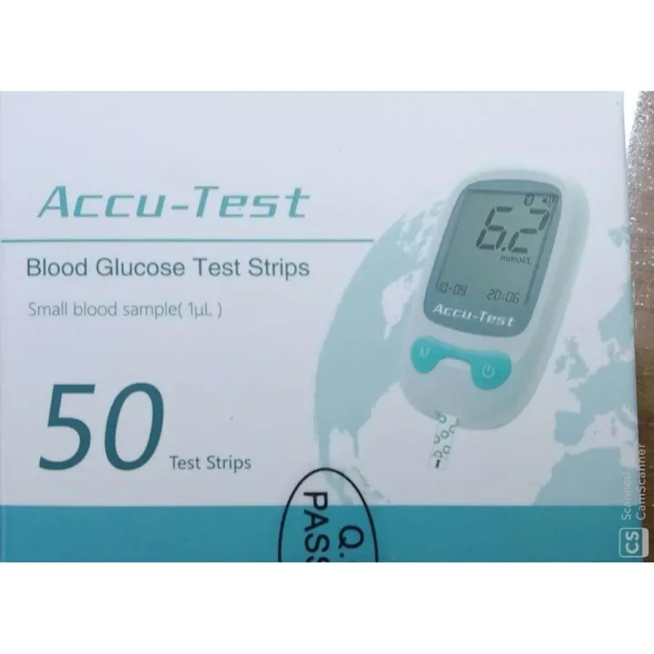 ACCU-TEST BLOOD GLUCOSE STRIPS 50PCS | Daraz.com.bd