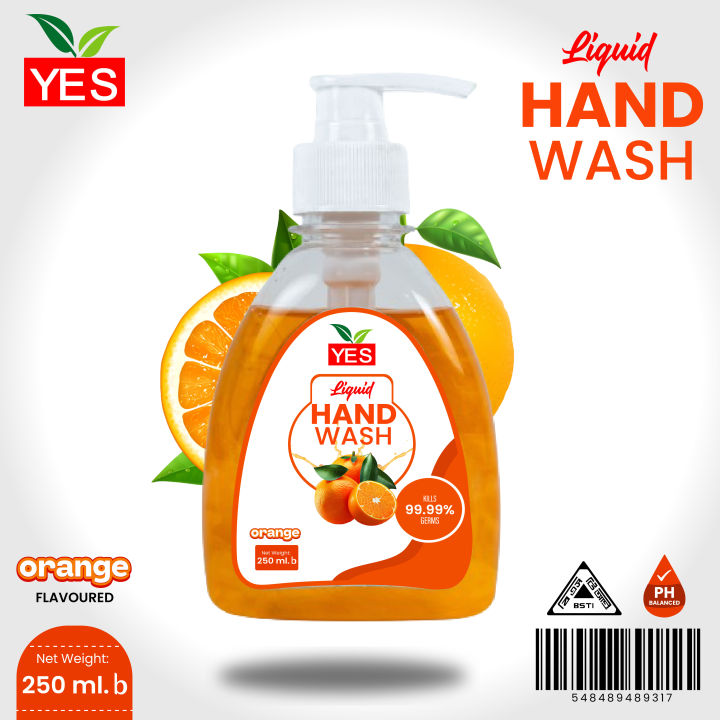 Yes Hand Wash Liquid Orange - 250ml | Daraz.com.bd