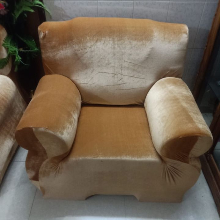 1 seat Brown Original Korean Velvet Fabric Sofa Cover | Daraz.com.bd