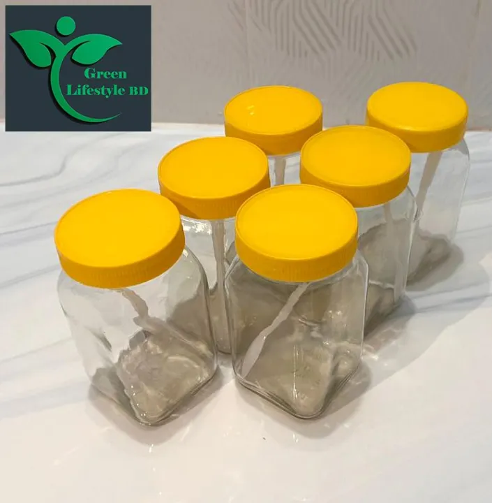 Clear 250gm Glass Jar 06 Pes Set for Kitchen and dining, Glassware food ...