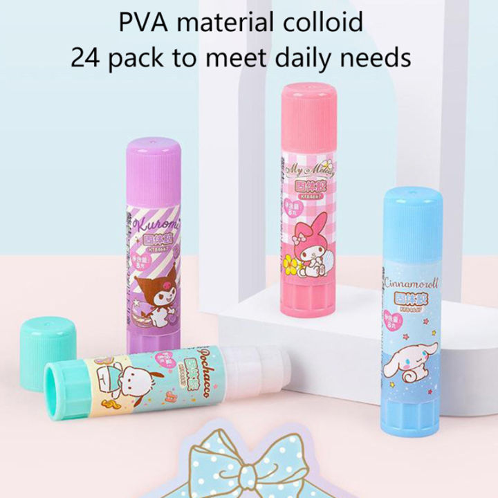 1pcs Glue Stick Kawaii Kuromi Cinnamoroll Cartoon Family Gao Yan ...