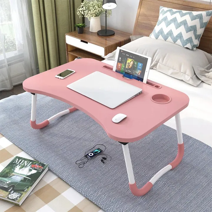 Computer Laptop Desk Small Foldable Multi-Function Bed Desk Simple Dormitory Lazy Table Bed with ...