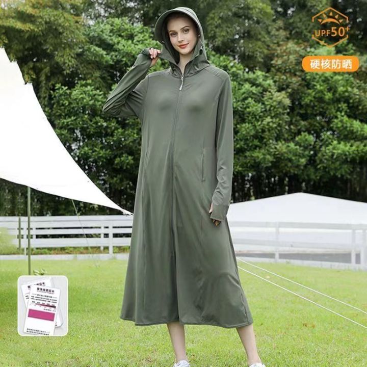 Nylon Ice Titanium Raw Yarn Long Sun Protective Clothes 2024 Women's ...