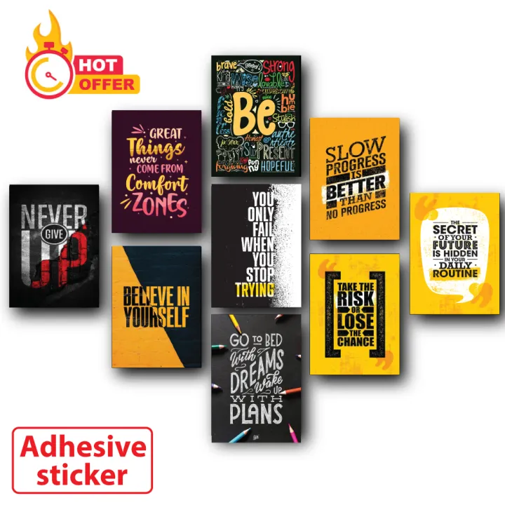 9 pcs wall sticker motivational quotes for wall decoration sticker room ...